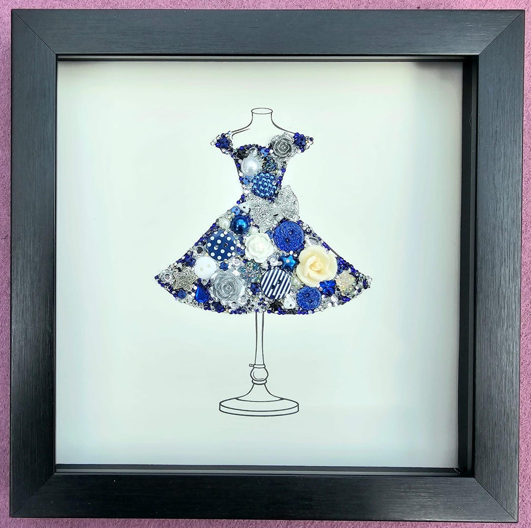 Button Dress (button Art) - Etsy