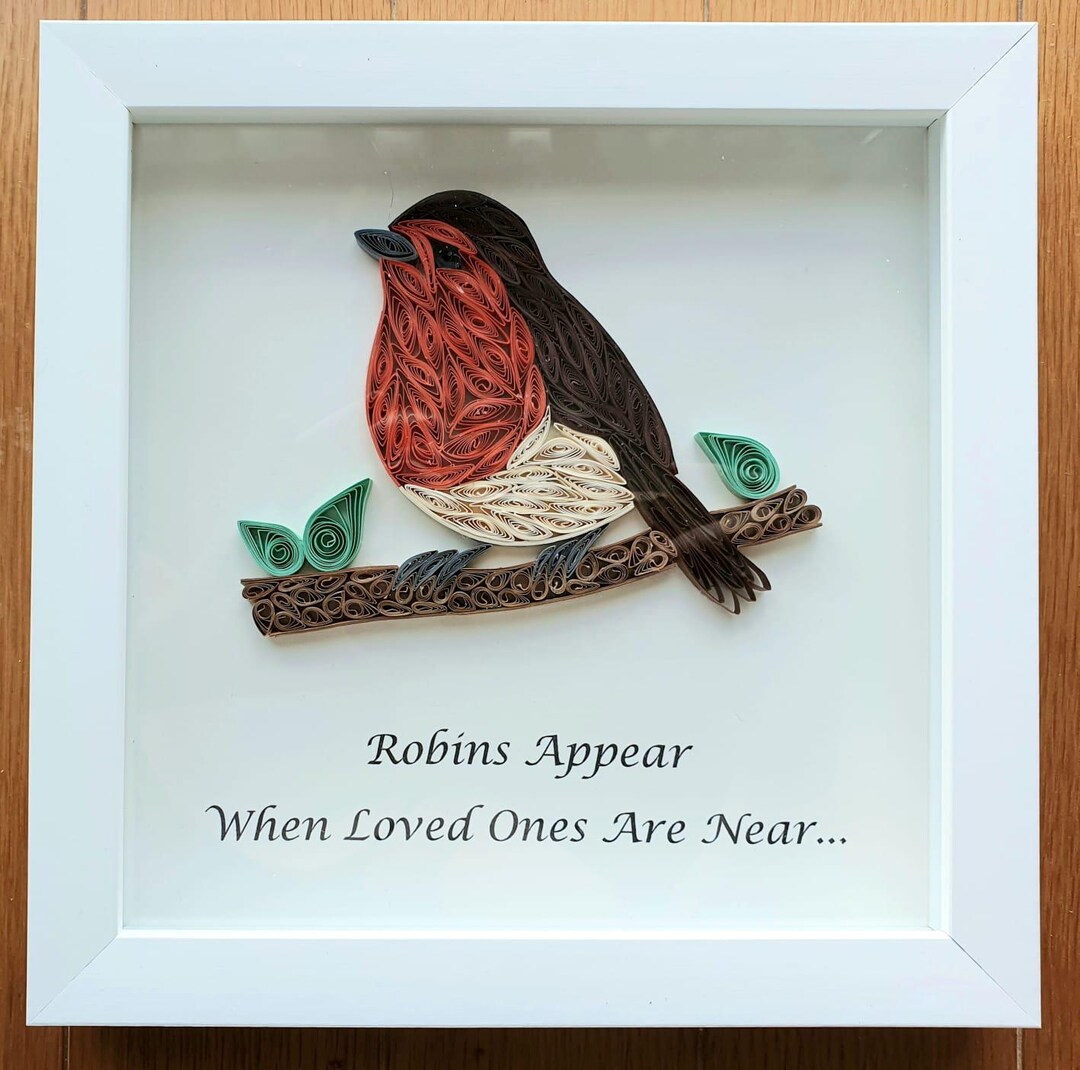 Quilled Paper Robin 8x8 - Etsy