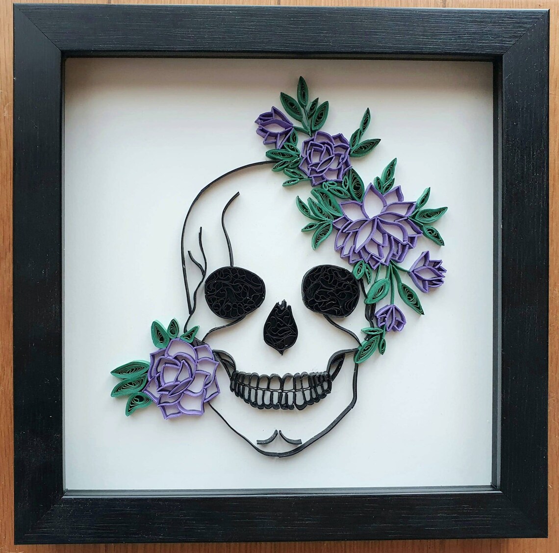 Quilled Paper Skull With Flowers - Etsy