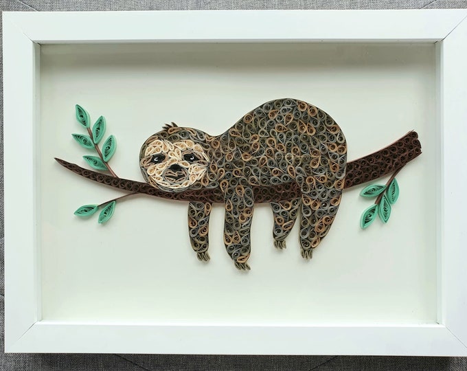 Sloth Card, Quilling Greeting Card, Handmade Greeting Card, Quilling ...