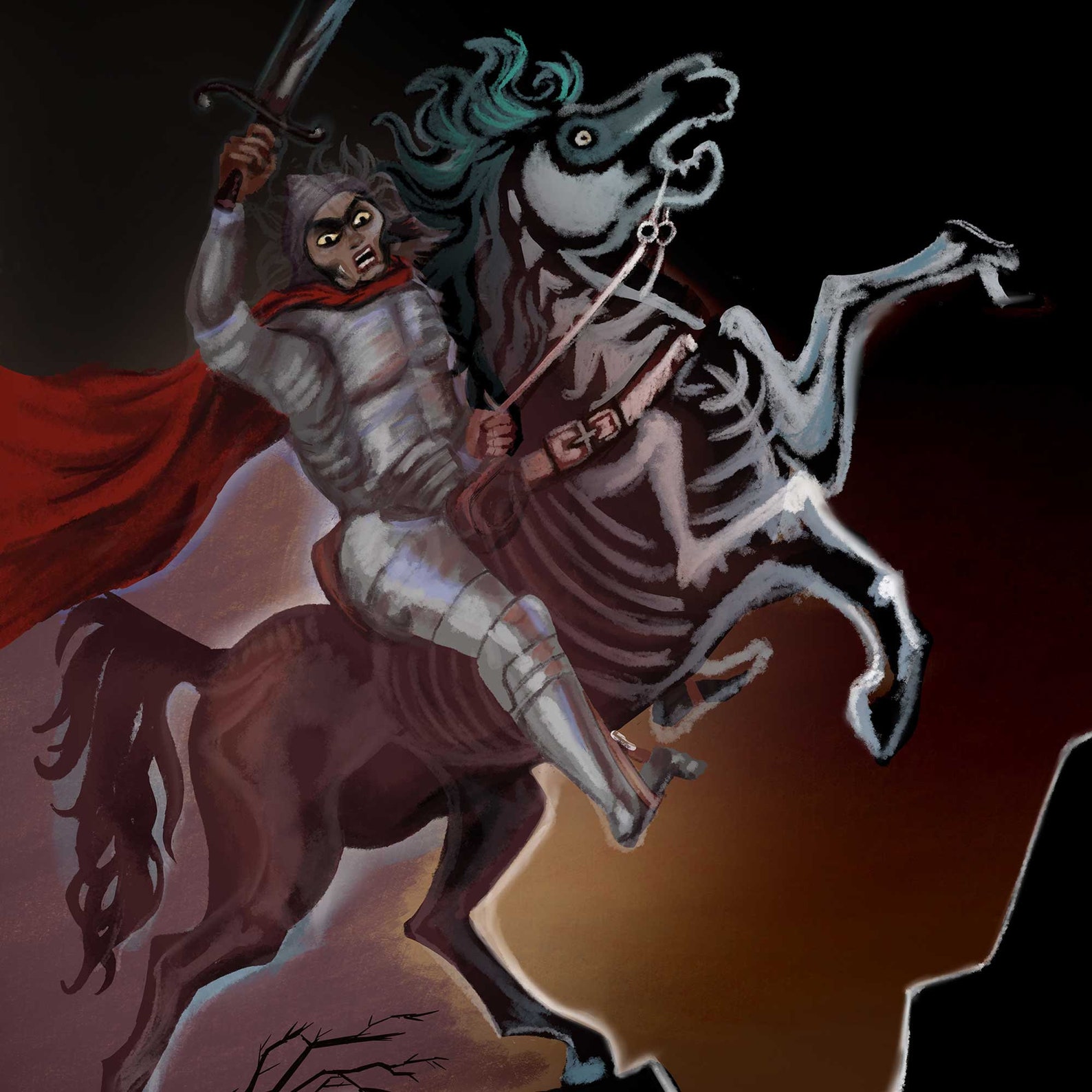 The Knight - Haunted Mansion Changing Portrait Shifting Lenticular - Etsy