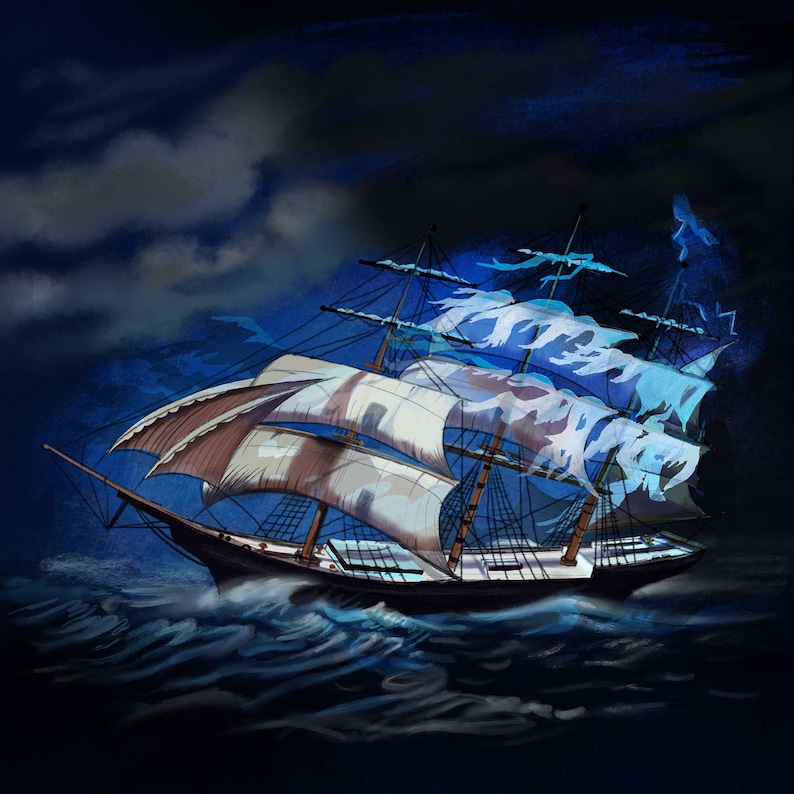 Ghost Ship - Haunted Mansion Changing Portrait Shifting Lenticular - Etsy