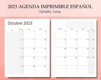 Planificador Mensual 2023 Agenda En Español Spanish Planner - Etsy
