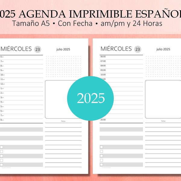 2024 Agenda Calendario Kit Planificador Español Imprimible Con Vista ...
