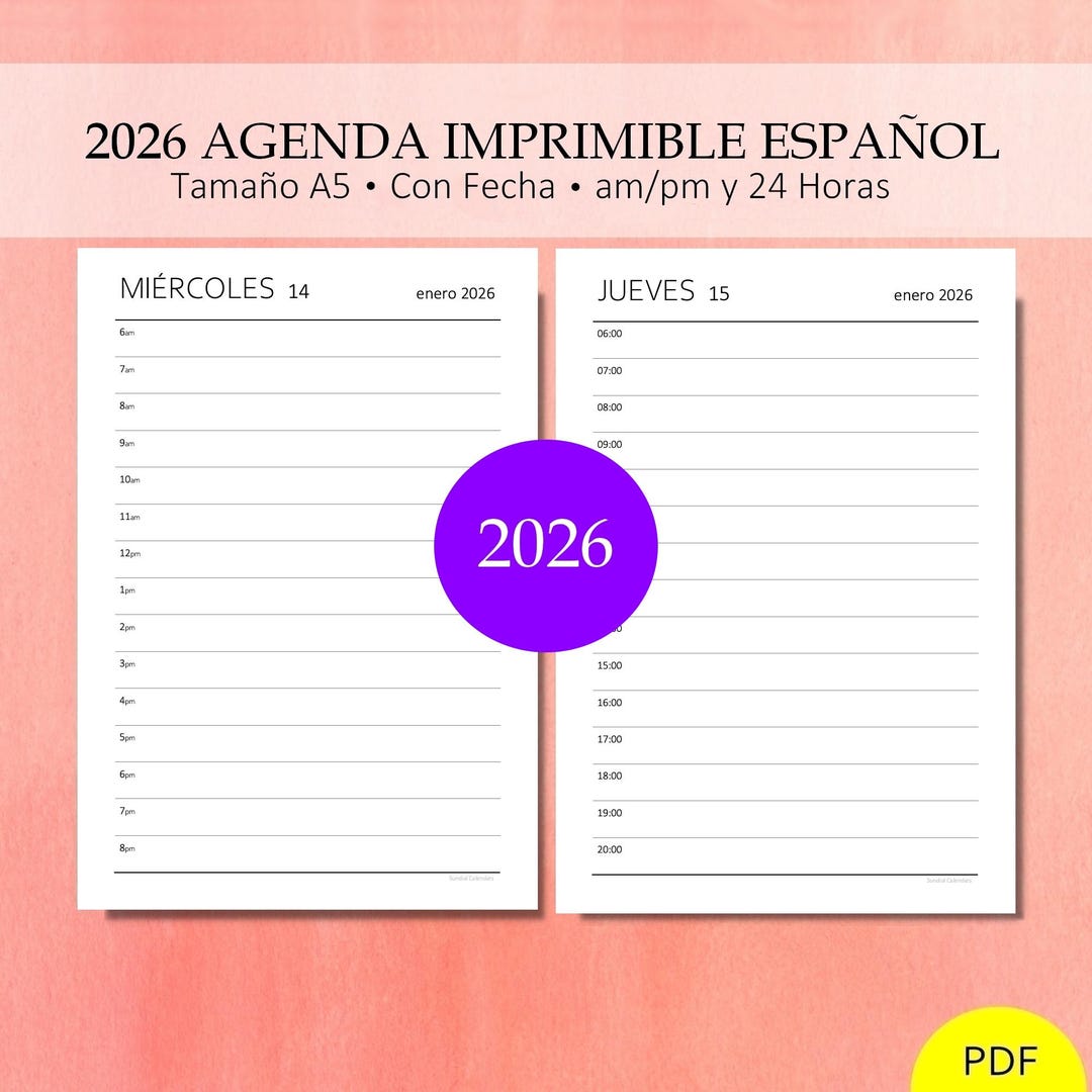 2026 Agenda Diaria Kit Imprimible Un Día Por Página Organizador Diario ...
