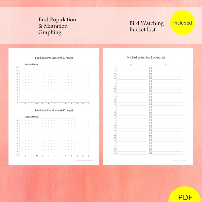 Bird Watching Printable Templates Include: Bird Journal Design, Birding ...