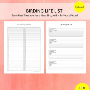 Bird Watching Printable Templates Include: Bird Journal Design, Birding ...