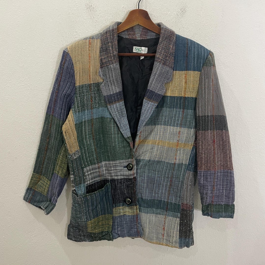 Vintage Saori Coat Jacket Vintage Saori Patchwork Motive Coat Jacket ...
