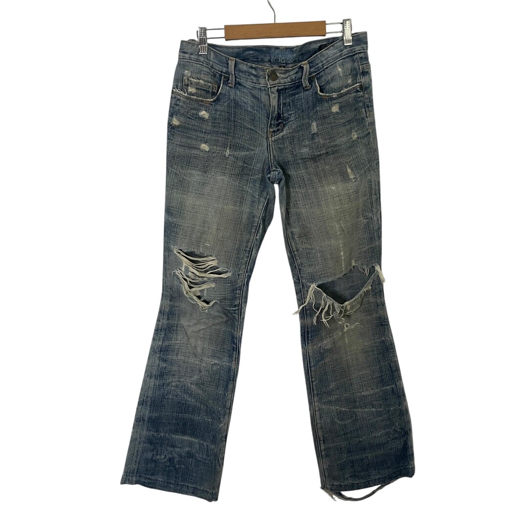 Vintage Sached Blue Distressed Denim Vintage Sached Blue Distressed ...