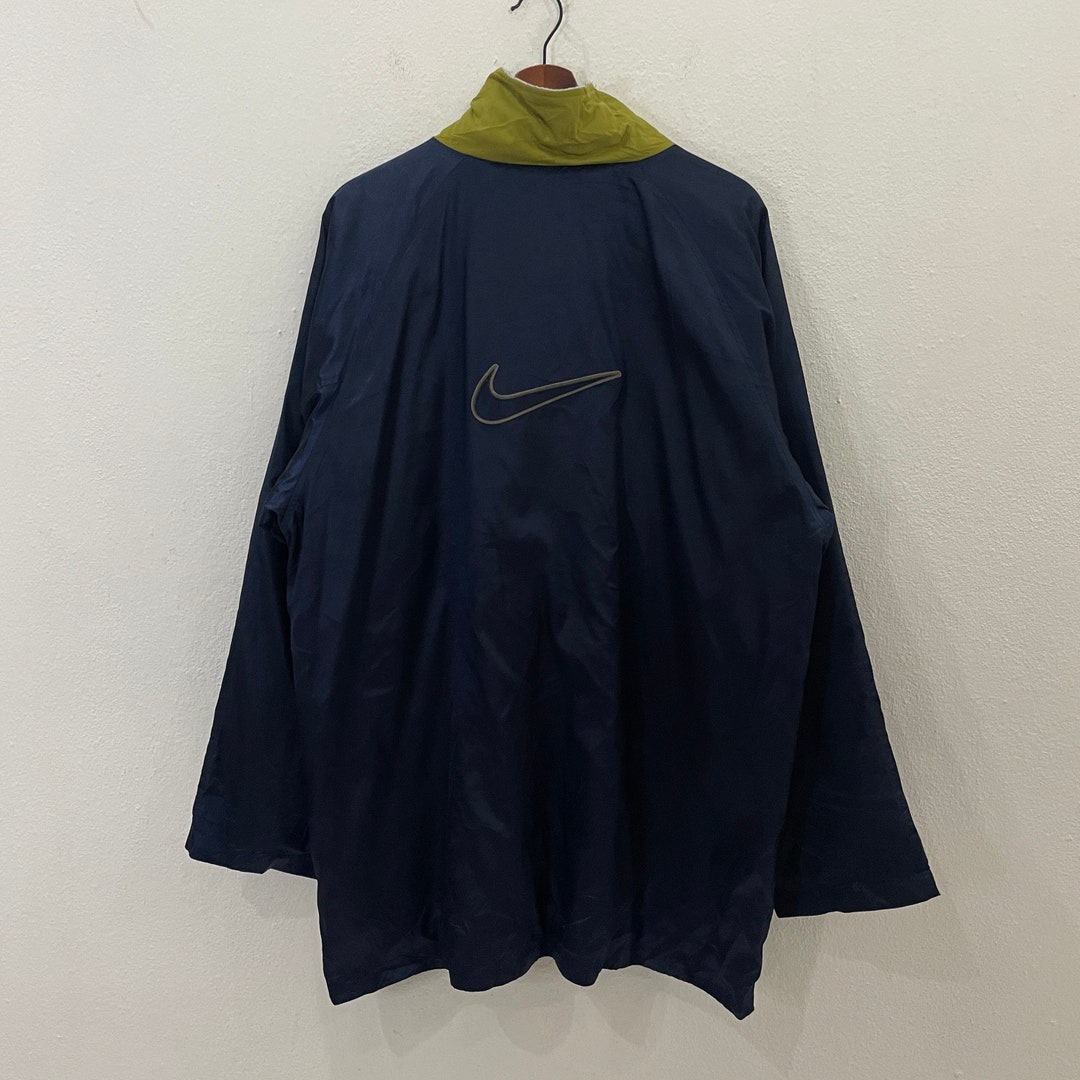 Vintage 90s Nike Jacket Vintage 90s Nike Swoosh Big Logo Long Jacket ...