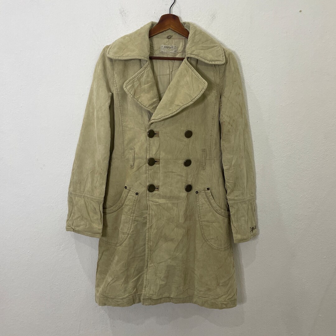 Vintage Replay Trench Coat Vintage Replay Corduroy Trench Coat Jacket ...