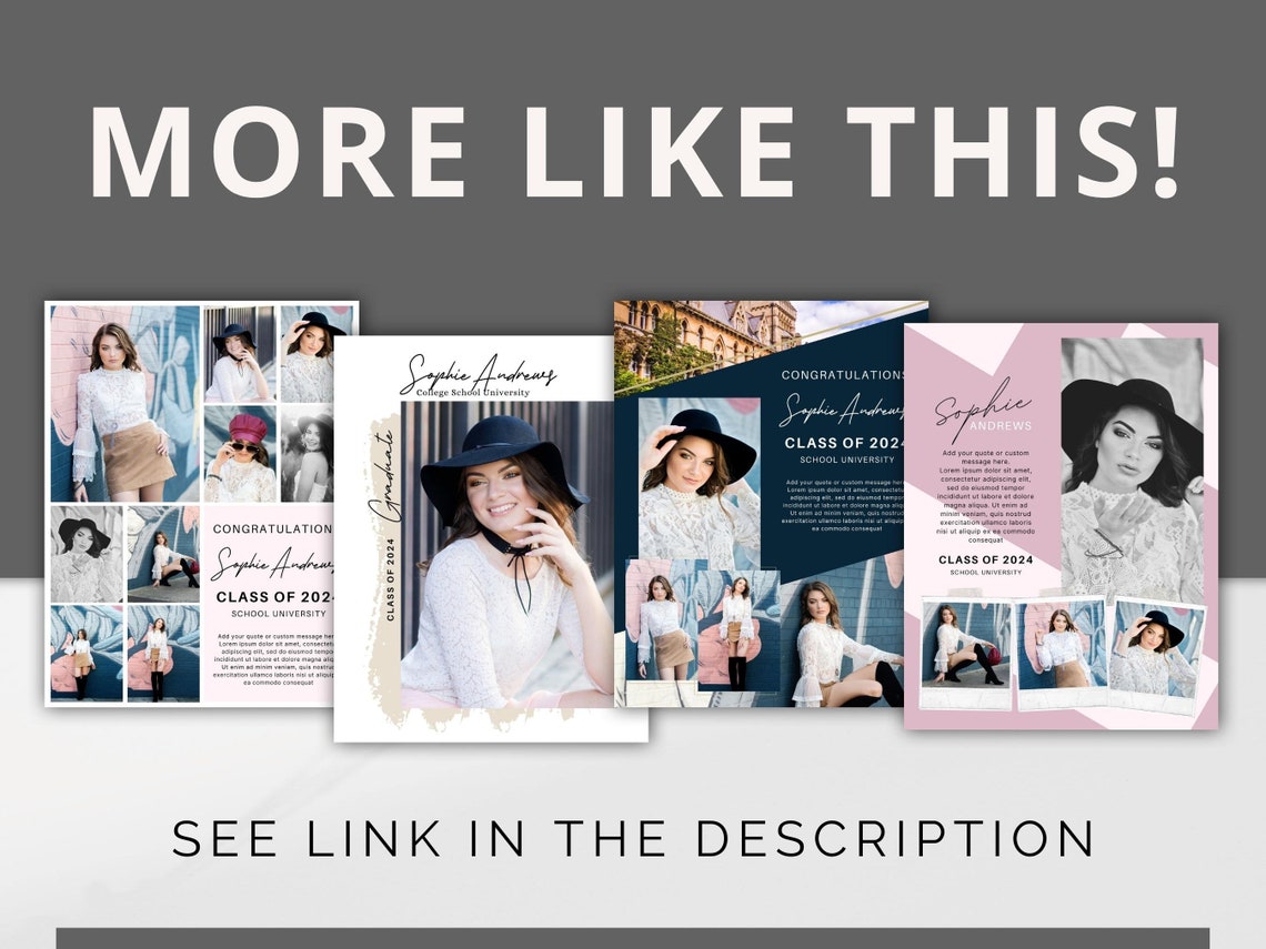 Yearbook Page Template, Minimalist Senior High School Graduate ...
