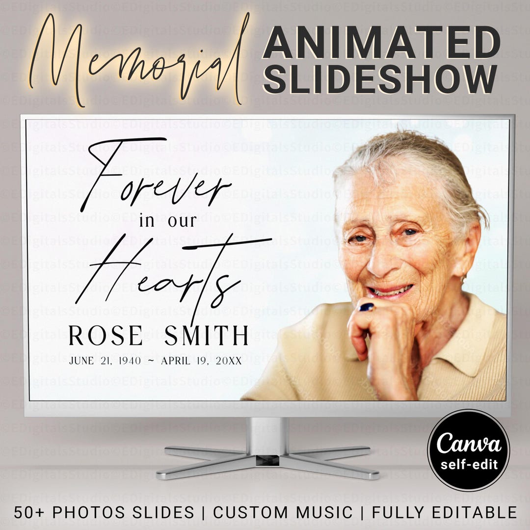 Funeral Slideshow Template With Music, Pastel Bokeh Animation Editable ...