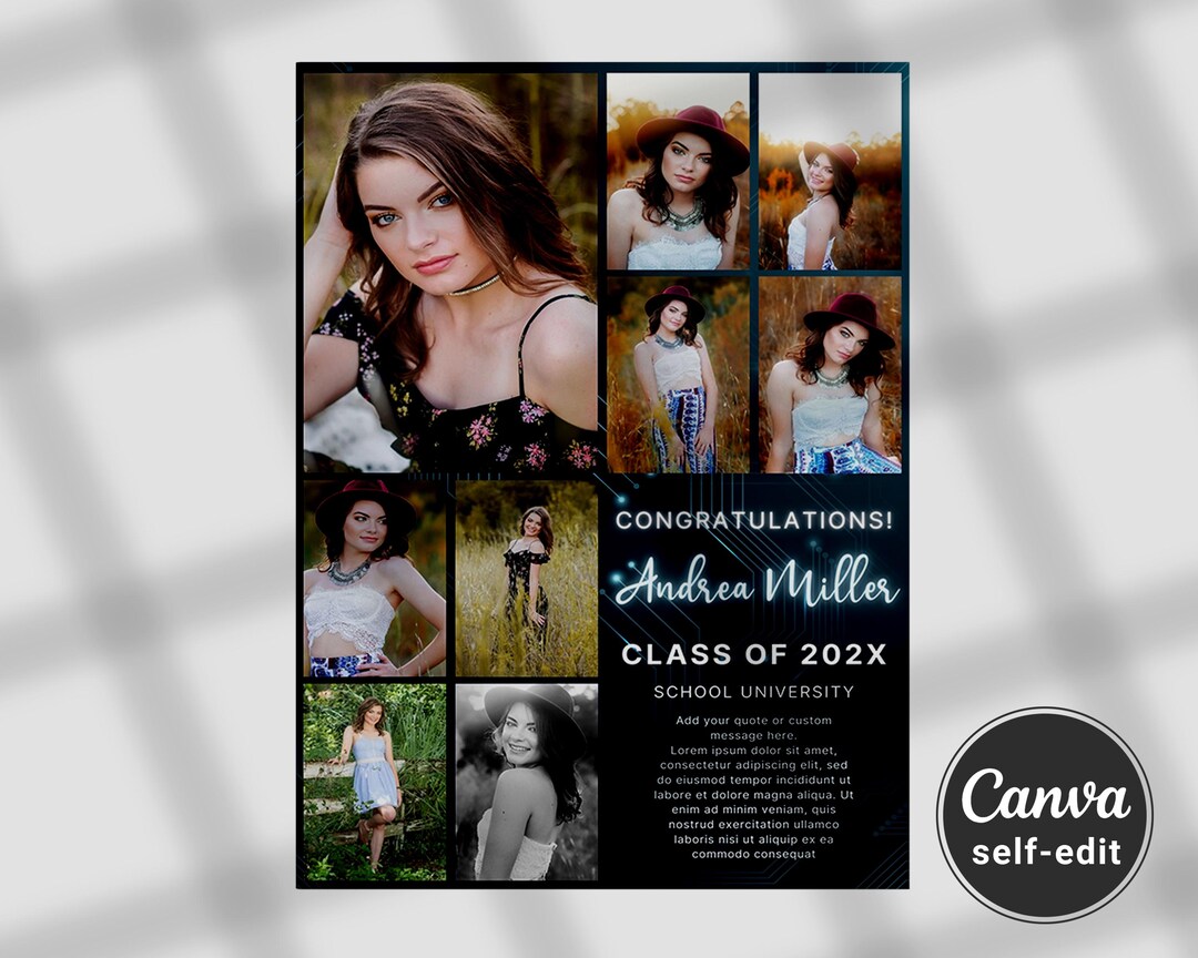 Modern Futuristic Theme Yearbook Ad Full Page Template, Senior ...