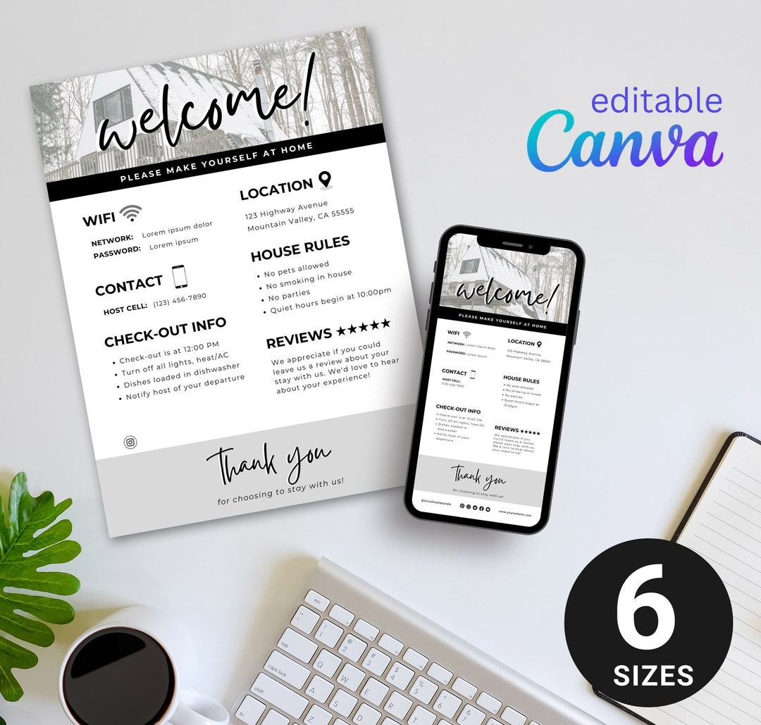 Airbnb Welcome Book Template Modern, Beach House Theme Guide Canva ...