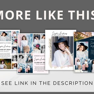 Graduation Ad | Senior Yearbook Ads Photo Collage Tribute Page Editable ...