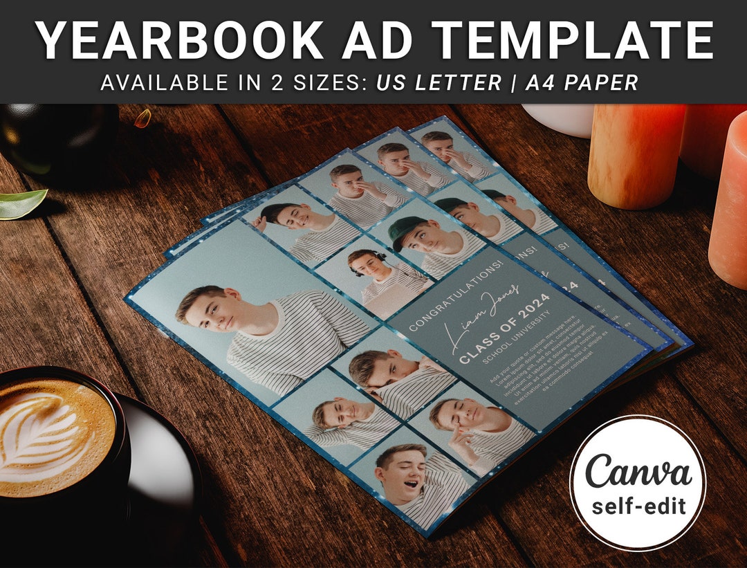 Yearbook Ad Template Boy Graduation Ads Full Page Printable Tribute ...