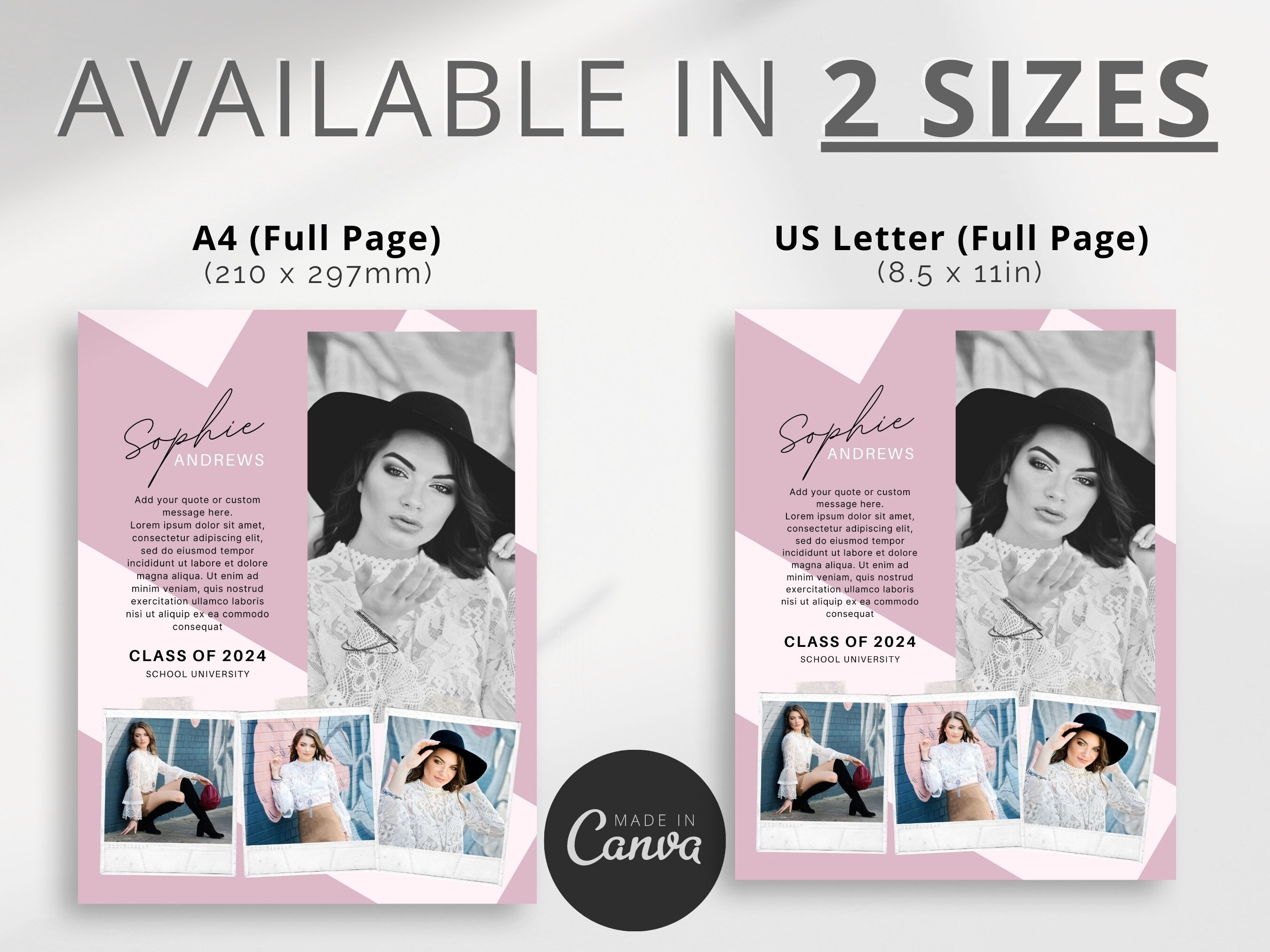 Graduation Ad | Senior Yearbook Ads Photo Collage Tribute Page Editable ...