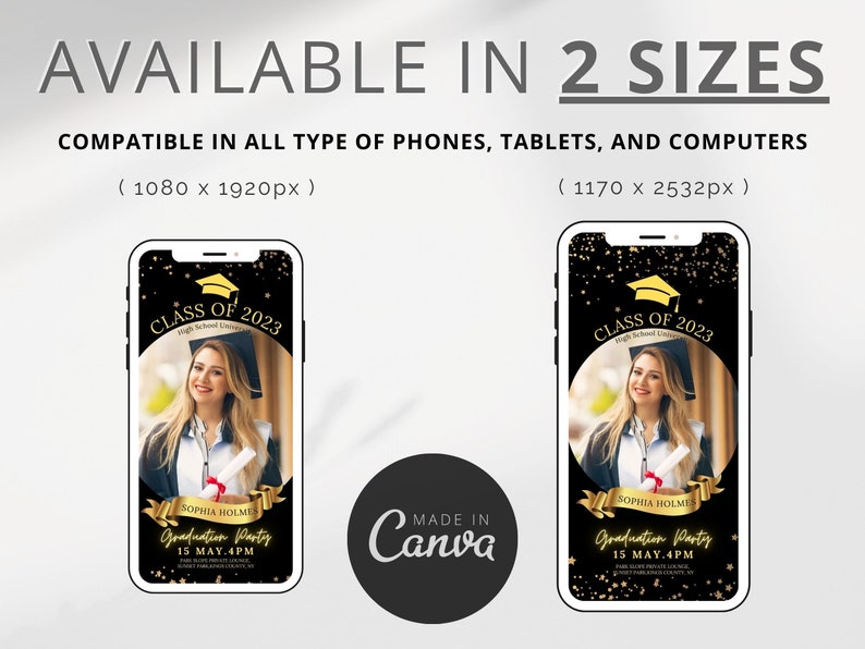 Animated Graduation Invitations High School Grad Party Modern ...