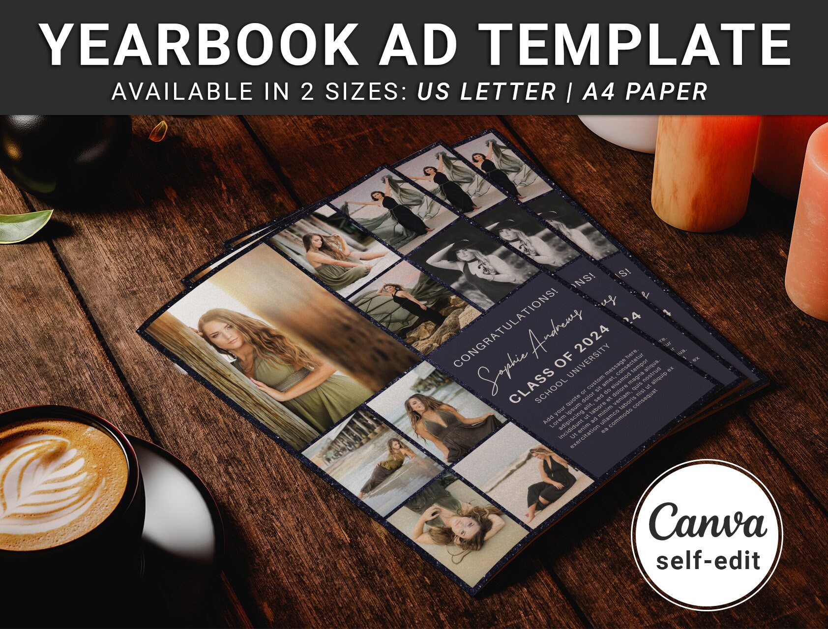 Senior Yearbook Ad Templates | Graduation Dedication Tribute Ads Design ...