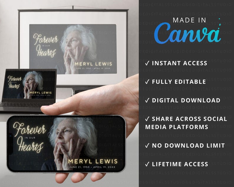 Funeral Photo Slideshow Template, Custom Photos Video Tribute Slides ...