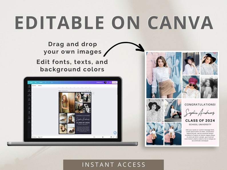 Yearbook Ad Canva, Galactic Yearbook Tribute Template, Senior Graduate ...