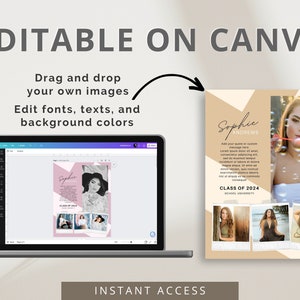 Graduation Ad | Senior Yearbook Ads Photo Collage Tribute Page Editable ...