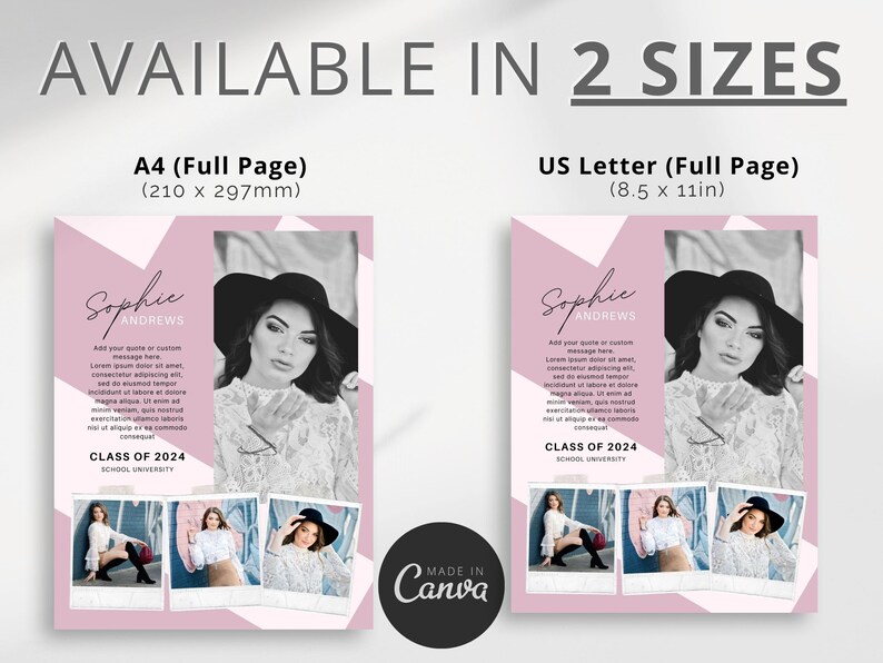 Senior Ad Templates High School Graduation Photo Collage - Etsy