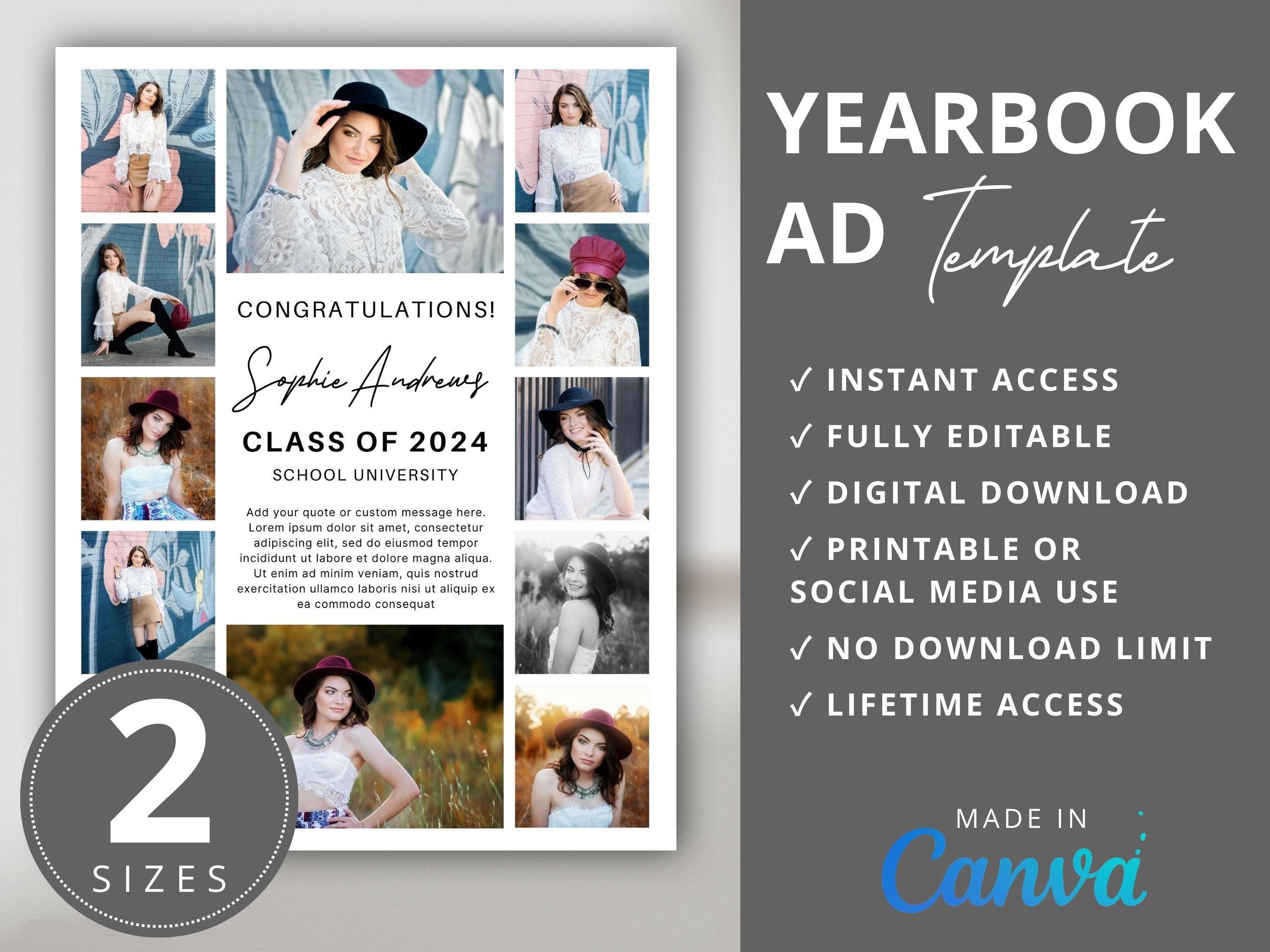 Yearbook Ad Full Page Elementary | Photo Collage Graduation ...