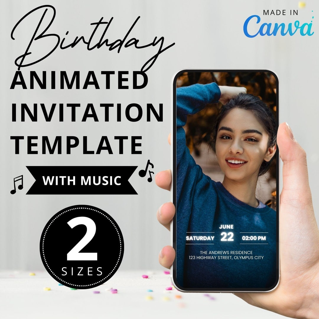 Animated Birthday Invitation Cards for Whatsapp 16th Birthday - Etsy