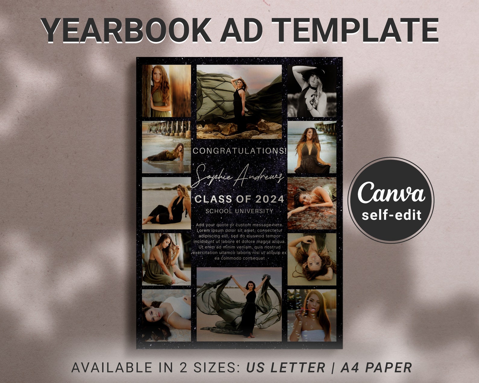 Yearbook Dedication Page, Senior High School Graduation Full Page Photo ...