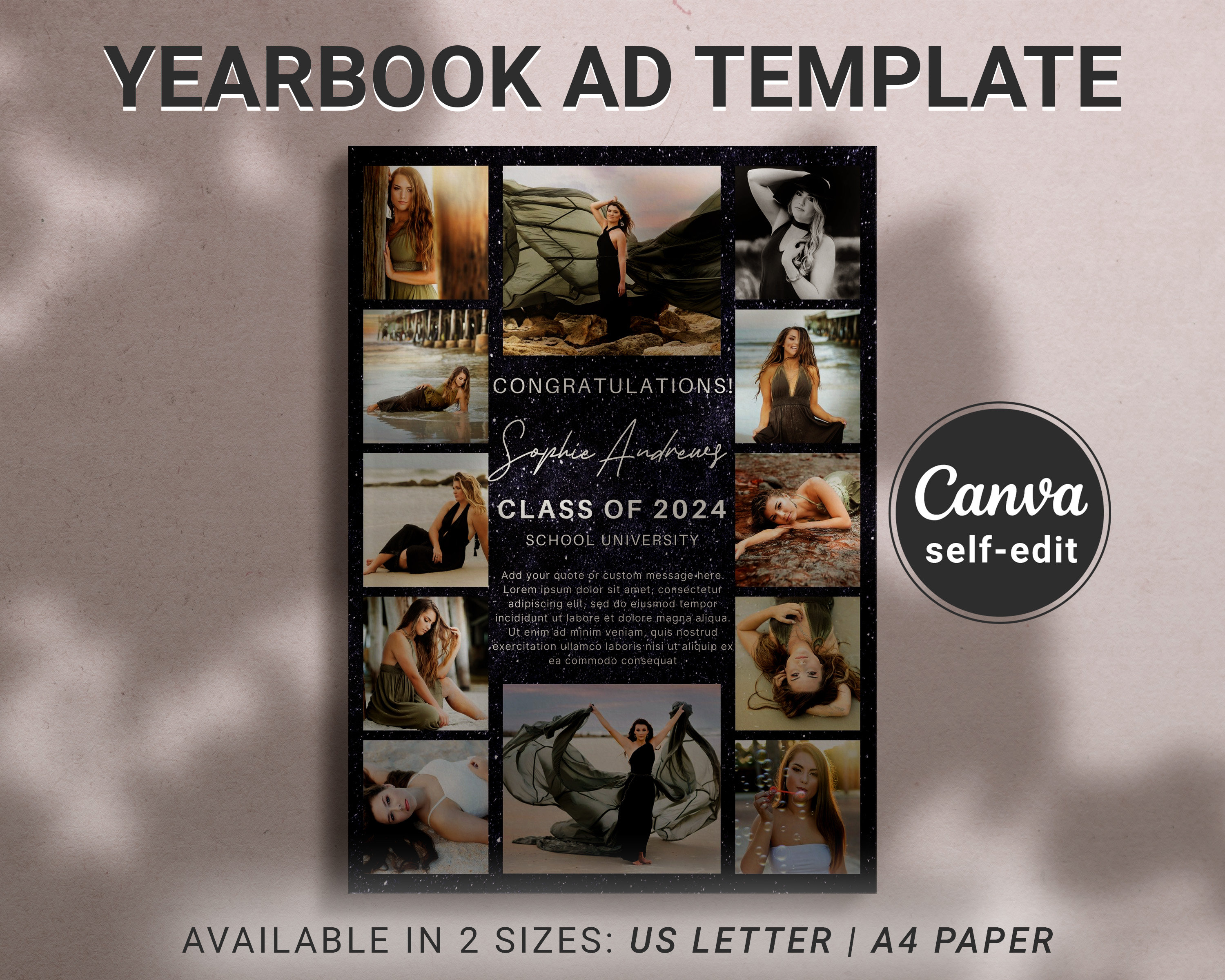 Yearbook Dedication Page, Senior High School Graduation Full Page Photo ...