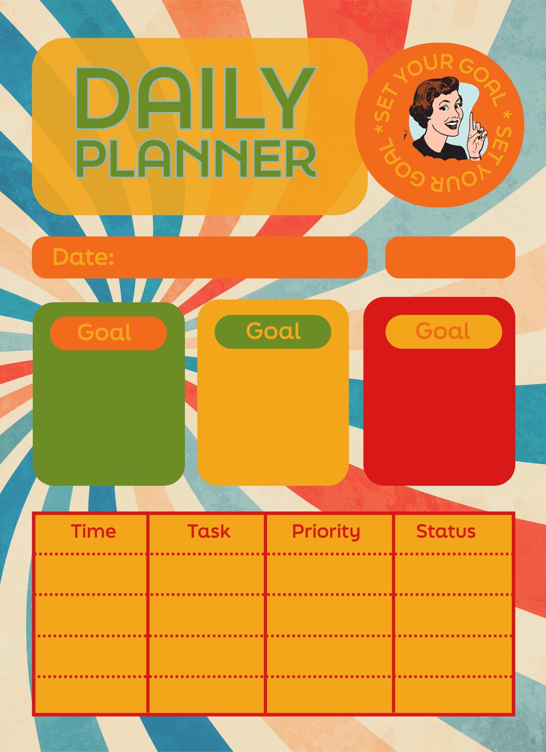 Retro Daily Planner Printable: Fallout Theme - Productivity Organizer ...