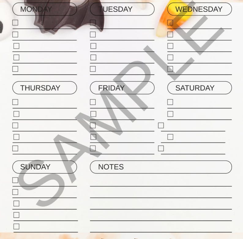 Printable Halloween Weekly Planner, Cute Ghost & Pumpkin To-do List ...