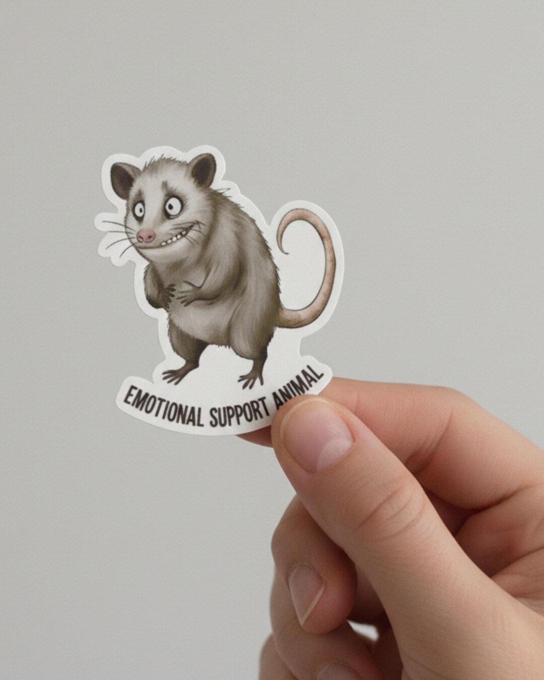Possum Emotional Support Animal Vinyl Sticker | Funny Opossum Gift ...