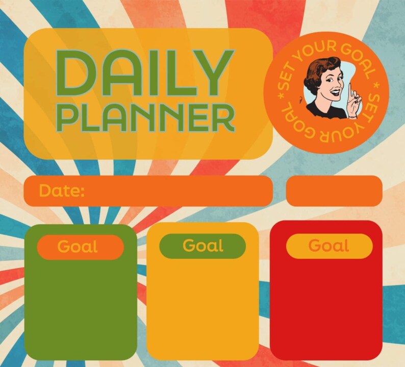Retro Daily Planner Printable: Fallout Theme - Productivity Organizer ...