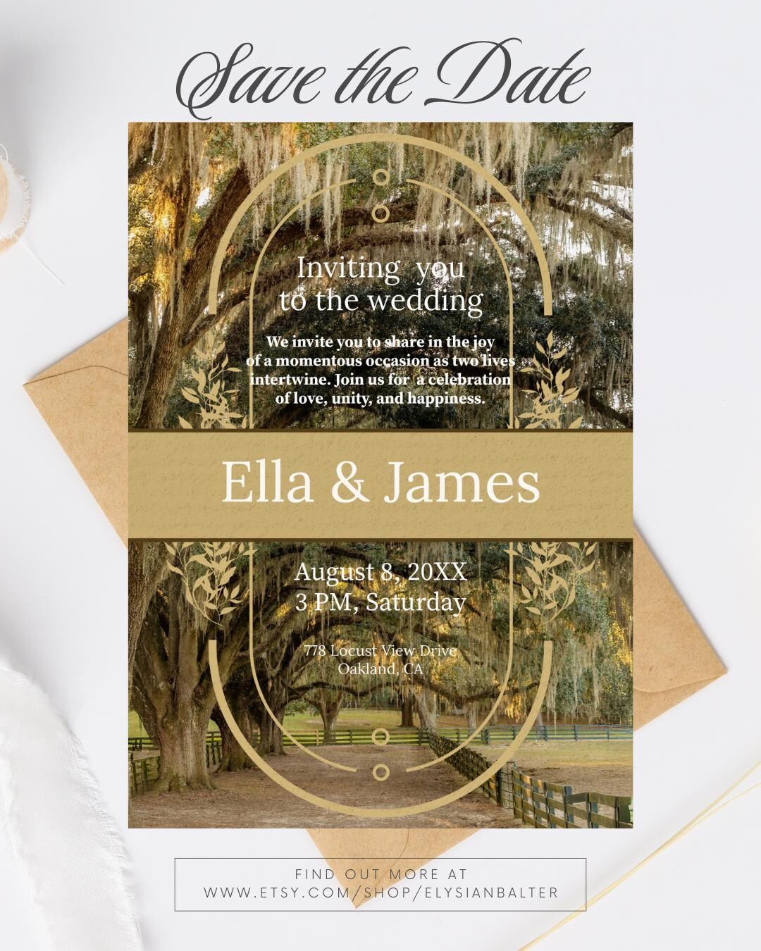 Rustic Outdoor Wedding Invitations, Wedding Details Card, Custom ...