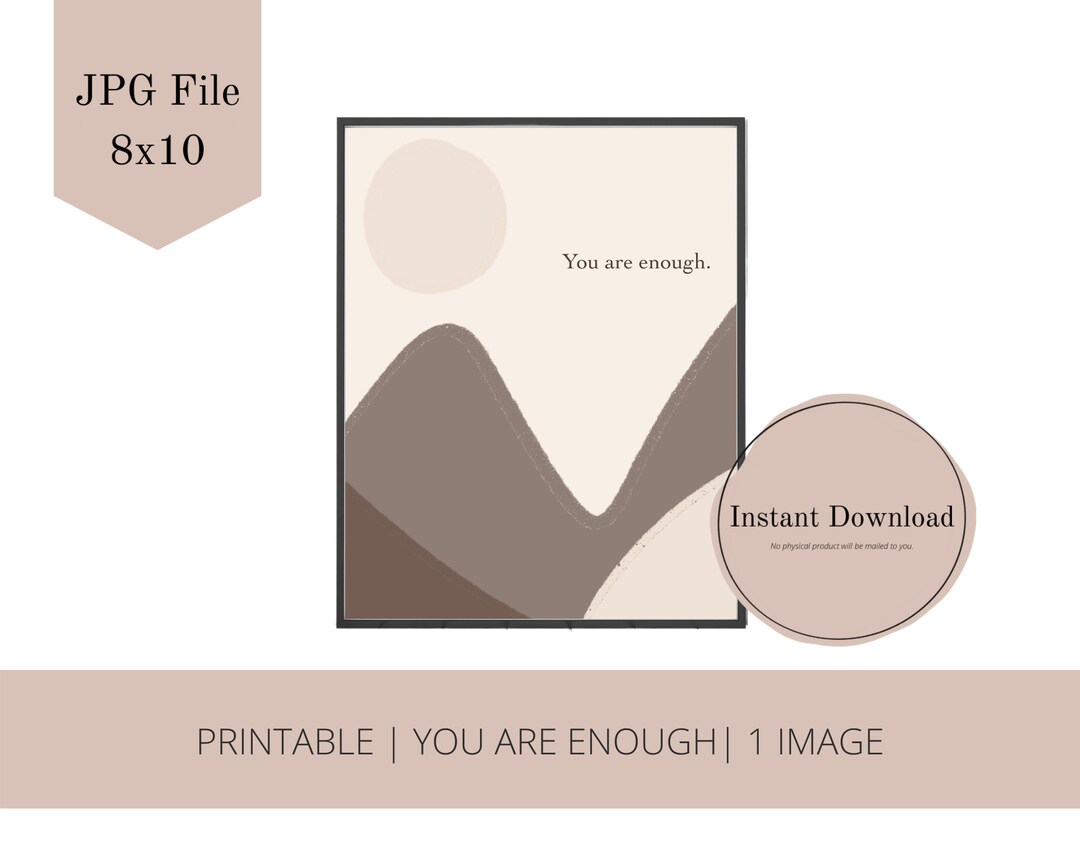 You Are Enough Print / Instant Download / Quote Printable - Etsy
