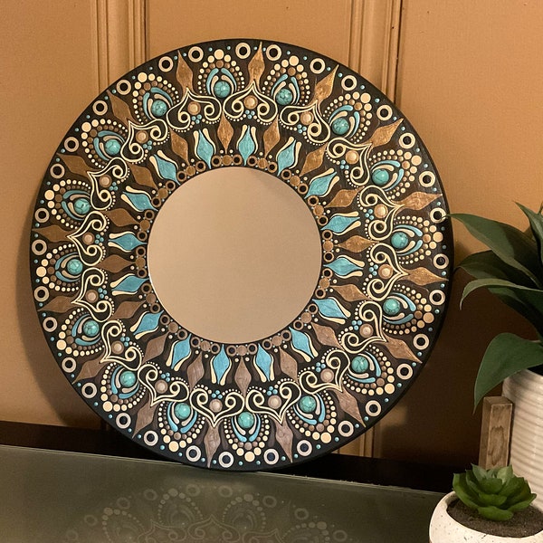 Hand Painted Mirror - Etsy
