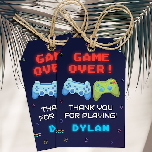 Arcade Party Favor Tags video Game Tags. Printable PDF - Etsy