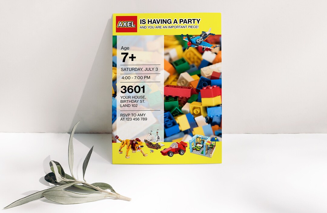 Personalized Building Blocks Birthday Invitation Template, Blocks Party ...