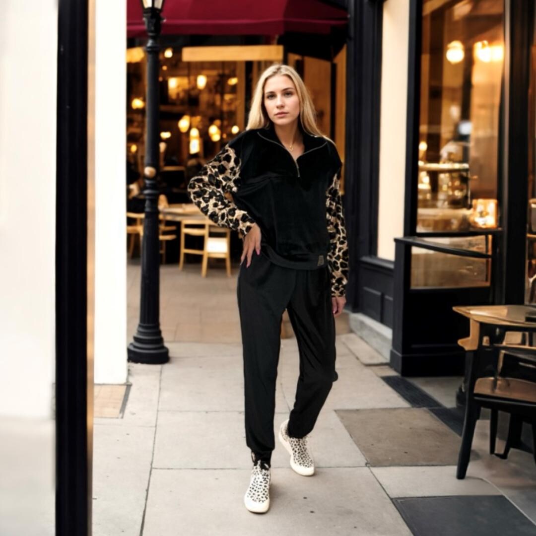 Leopard Print Tracksuit With Leo Print Leopard Velour Women Tracksuit ...