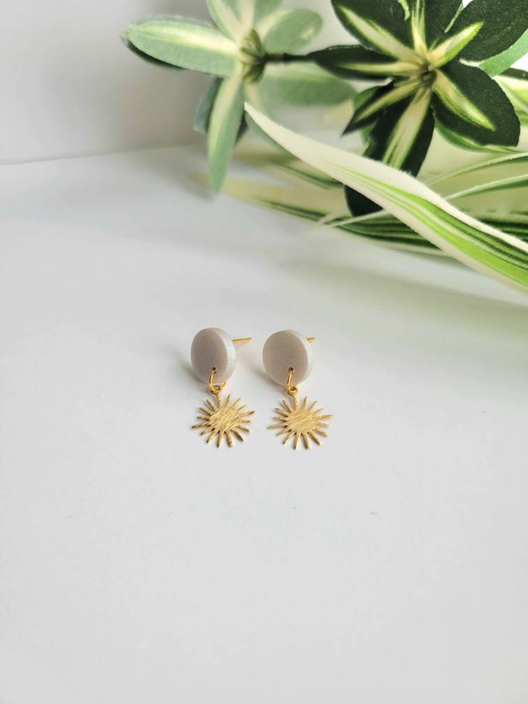 Sun Studs Drop Studs Polymer Clay Earrings Clay Studs - Etsy