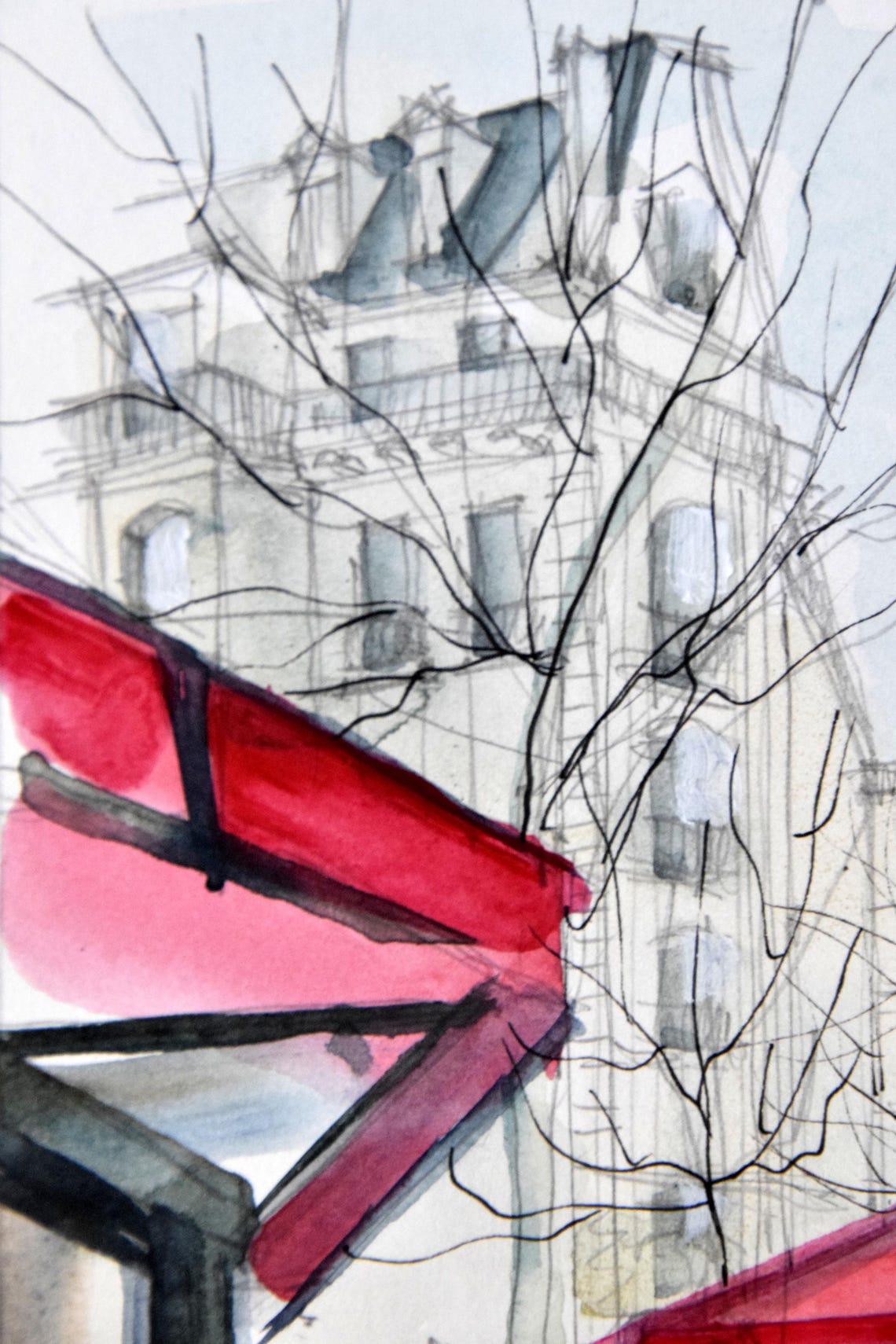 Paris Watercolor, Metro Painting, Art Nouveau Cityscape - Etsy