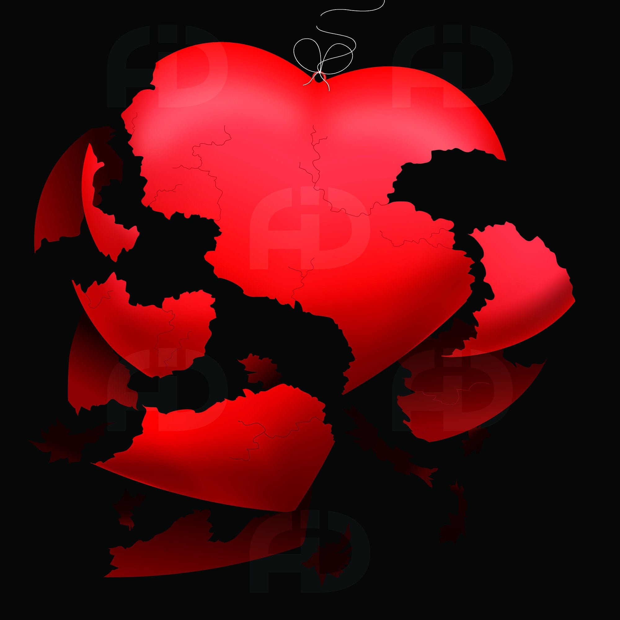 Heart_Broken, Corazón, Roto, Piezas, Conceptual, , Serie de Corazón ...