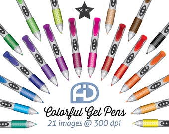 Gel Pens Clipart - Etsy