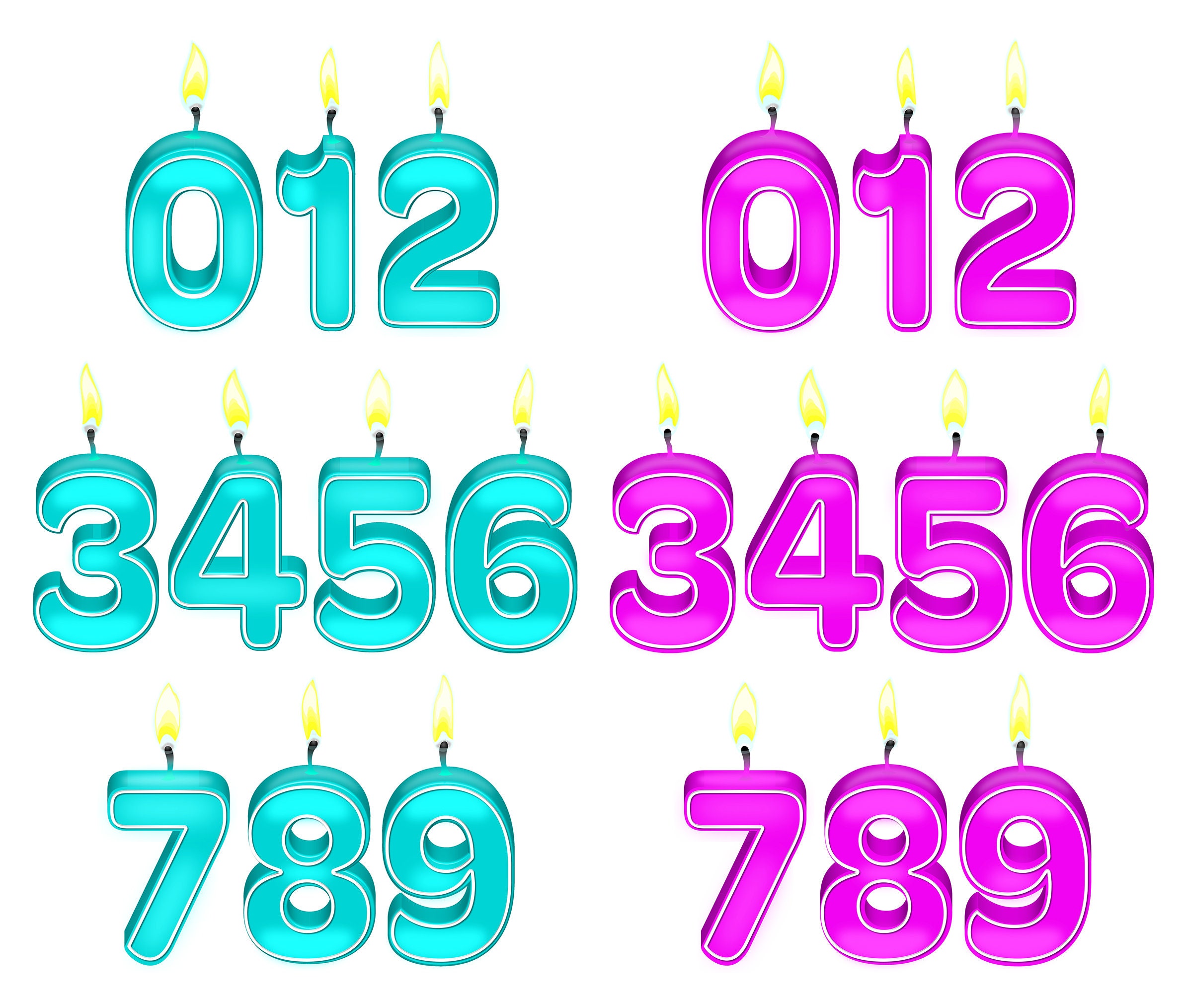 Numbers _ Candles, Light, Numbers, Birthday, Zero, One, Two, Three ...