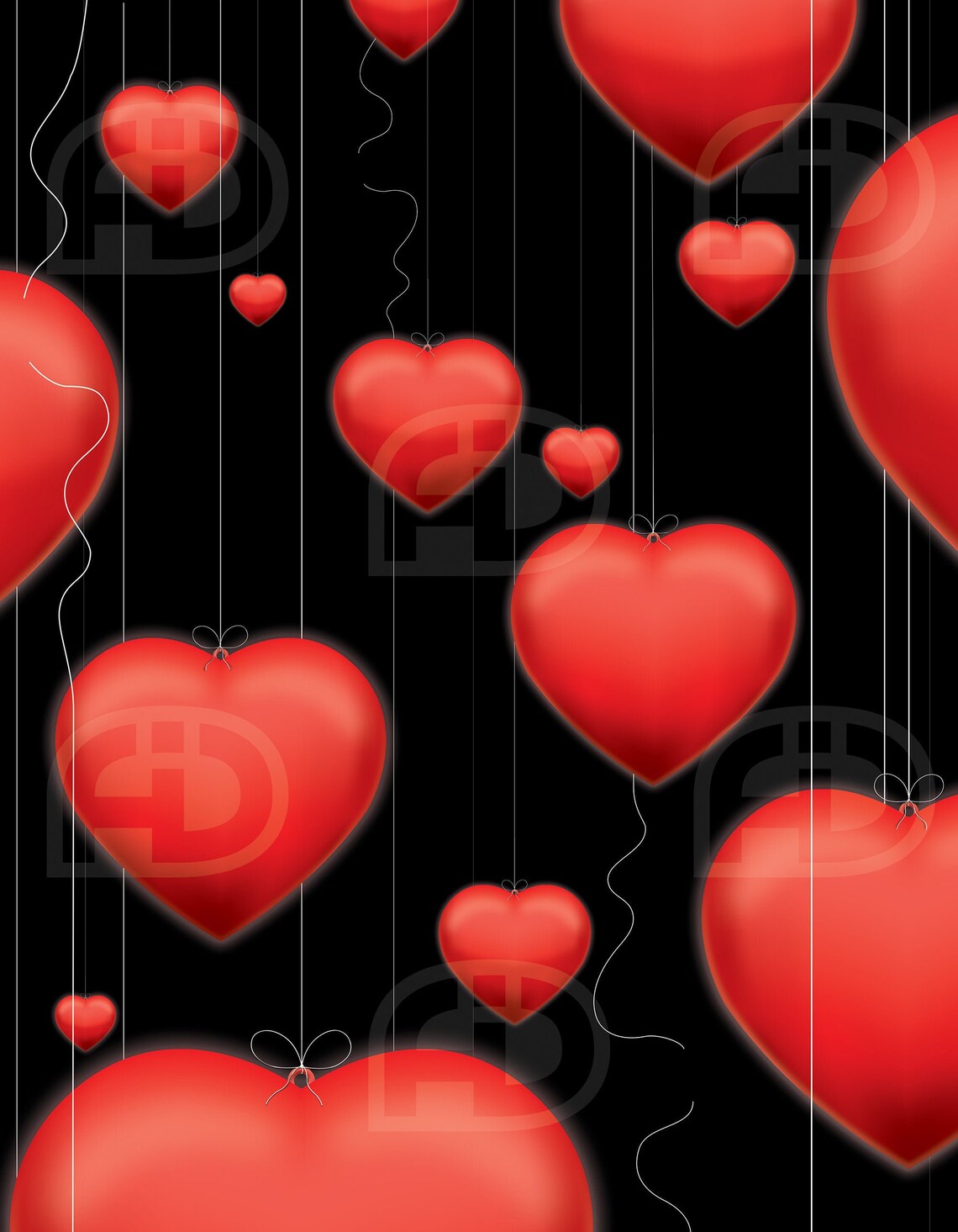 Hearts_hanging, Hearts, Hanging, Conceptual, Heart Series, Black ...