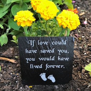 Engraved Slate Natural Stone Memorial Grave Marker Plaque for an Infant ...