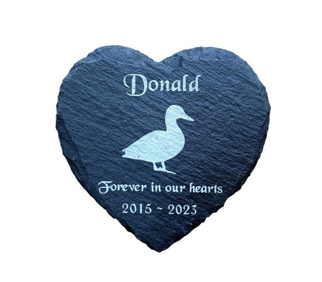 Personalised Engraved Slate Heart Pet Bird Memorial Grave Marker ...